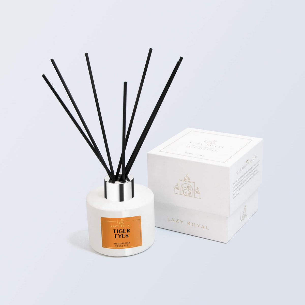 Tiger Eyes 90 ml Reed Diffuser - Inspired by Indonesian Oud | Lazy Royal
